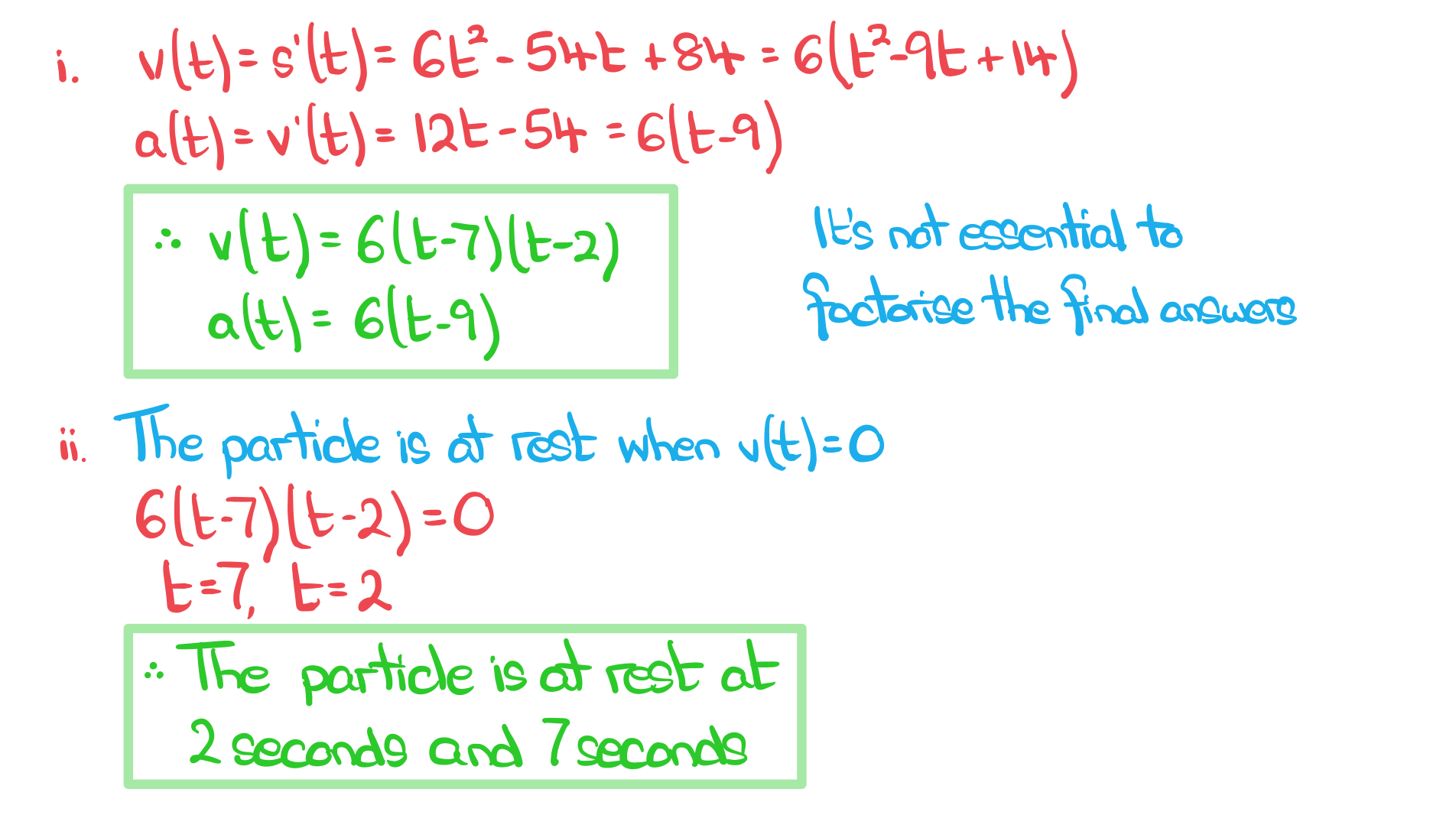IB DP Maths AA HL 5 6 2 Calculus For Kinematics 