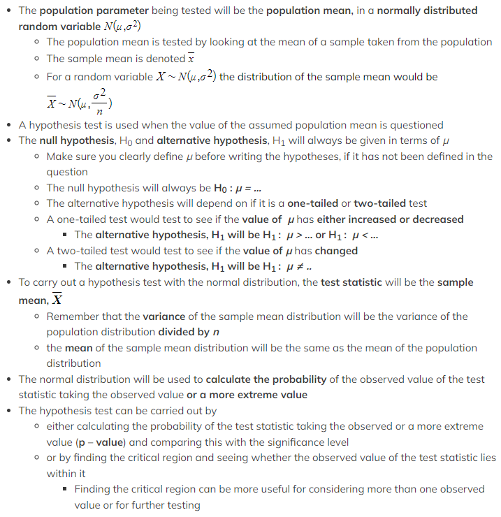 AQA A Level Maths Statistics 5 3 2 Normal Hypothesis Testing AQA A Level Maths Statistics 5 3 2 Normal Hypothesis Testing
